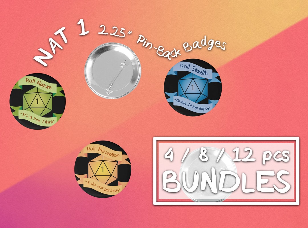 NAT 1 Badge BUNDLE! [dnd Inspired Accessories] - Etsy