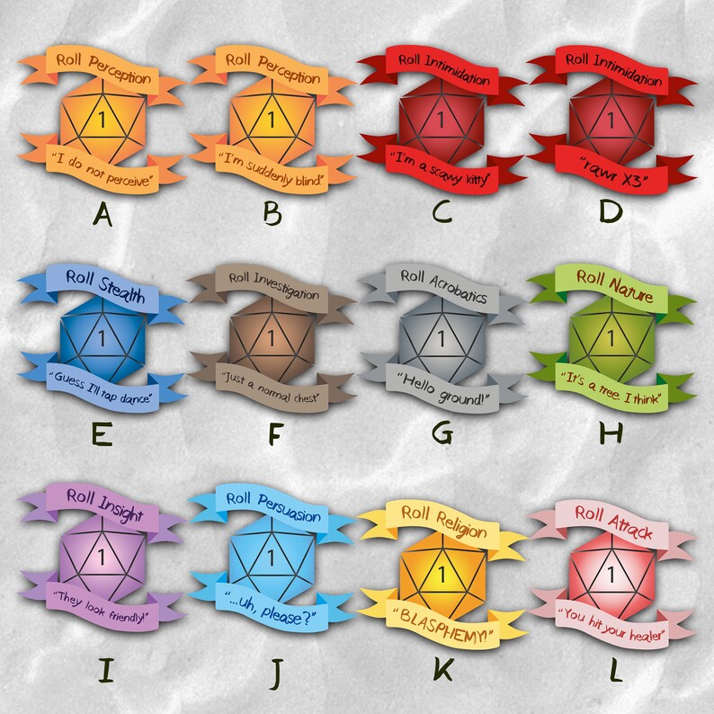 NAT 1 Stickers Transparent Background dnd Inspired Accessories - Etsy