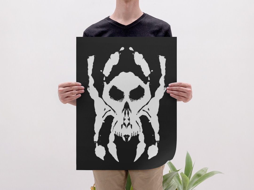 Rorschach's Ink Blot Spider Skull (white) PRINT - 7 Sizes - Etsy