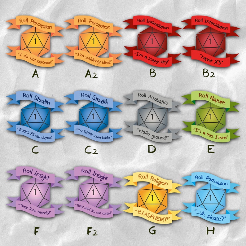 NAT 1 Badge BUNDLE dnd Inspired Accessories - Etsy