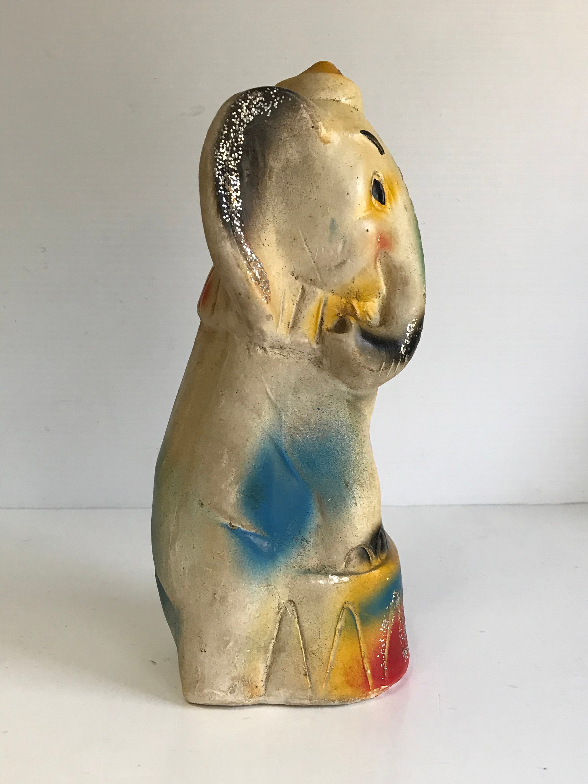 Vintage Chalkware Circus Elephant Piggy Bank - Etsy