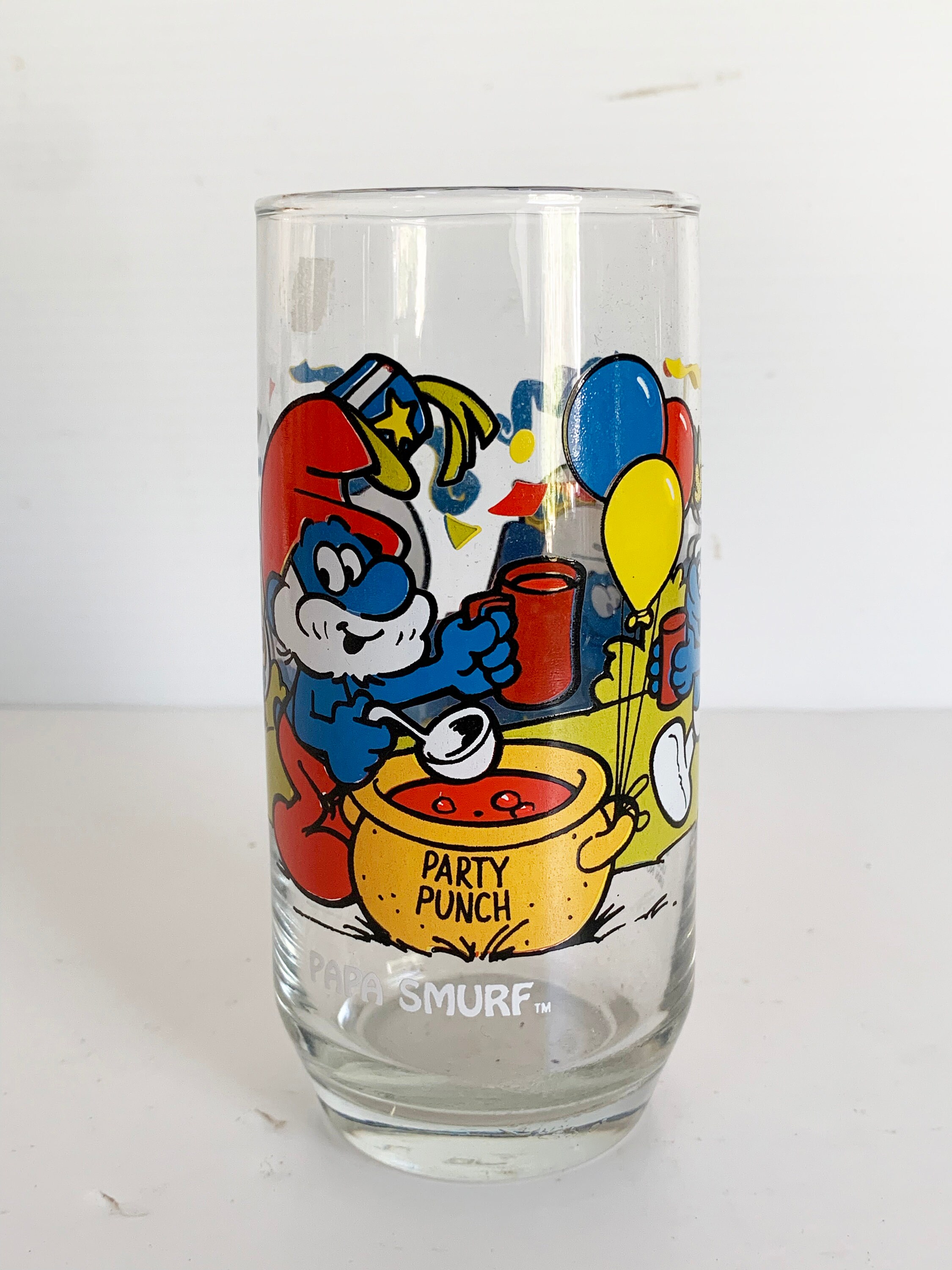 Vintage Smurfs Glass - 1983 - Etsy