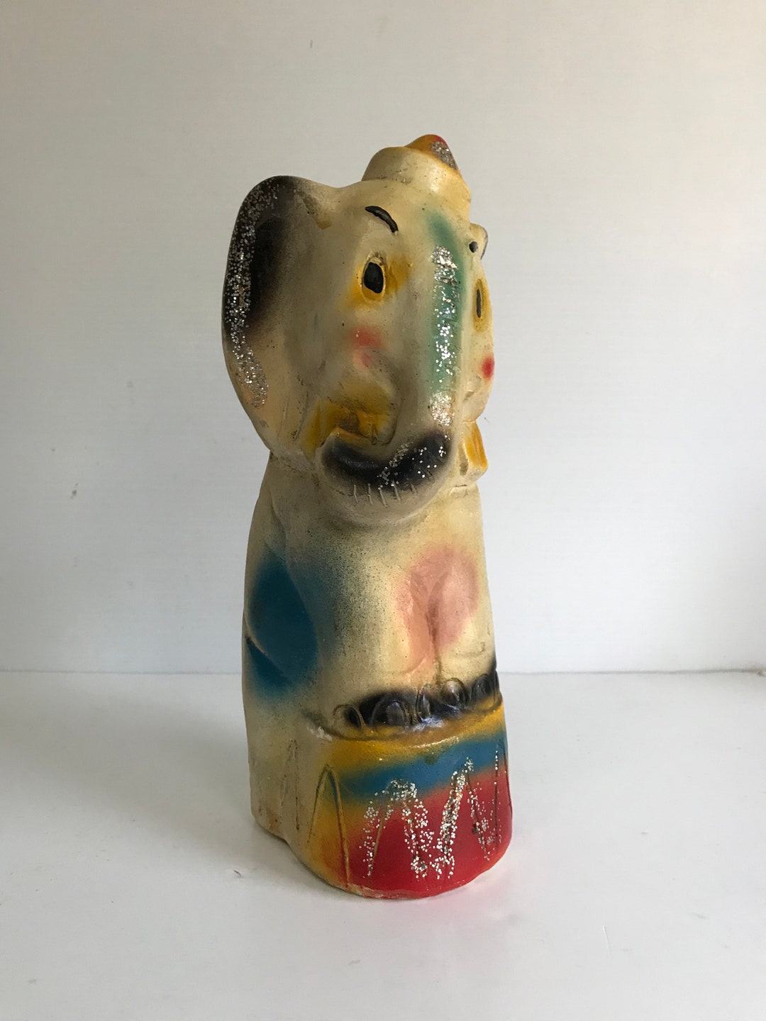 Vintage Chalkware Circus Elephant Piggy Bank - Etsy