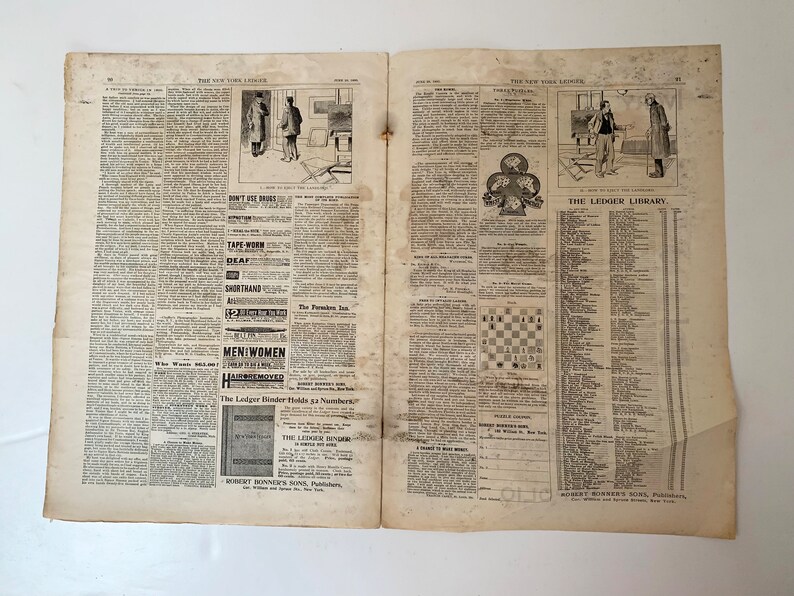 RARE maubikeck, the Lion Tamer New York Ledger 1895 Paper - Etsy