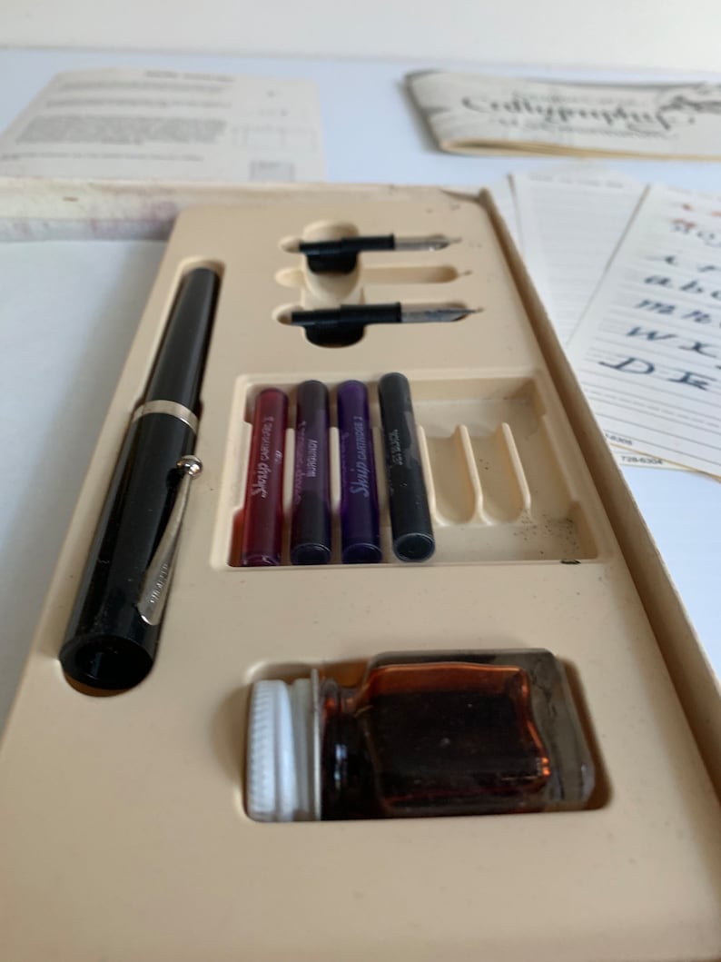 Vintage Calligraphy Set - Circa 1980's - Incomplete/used - Etsy