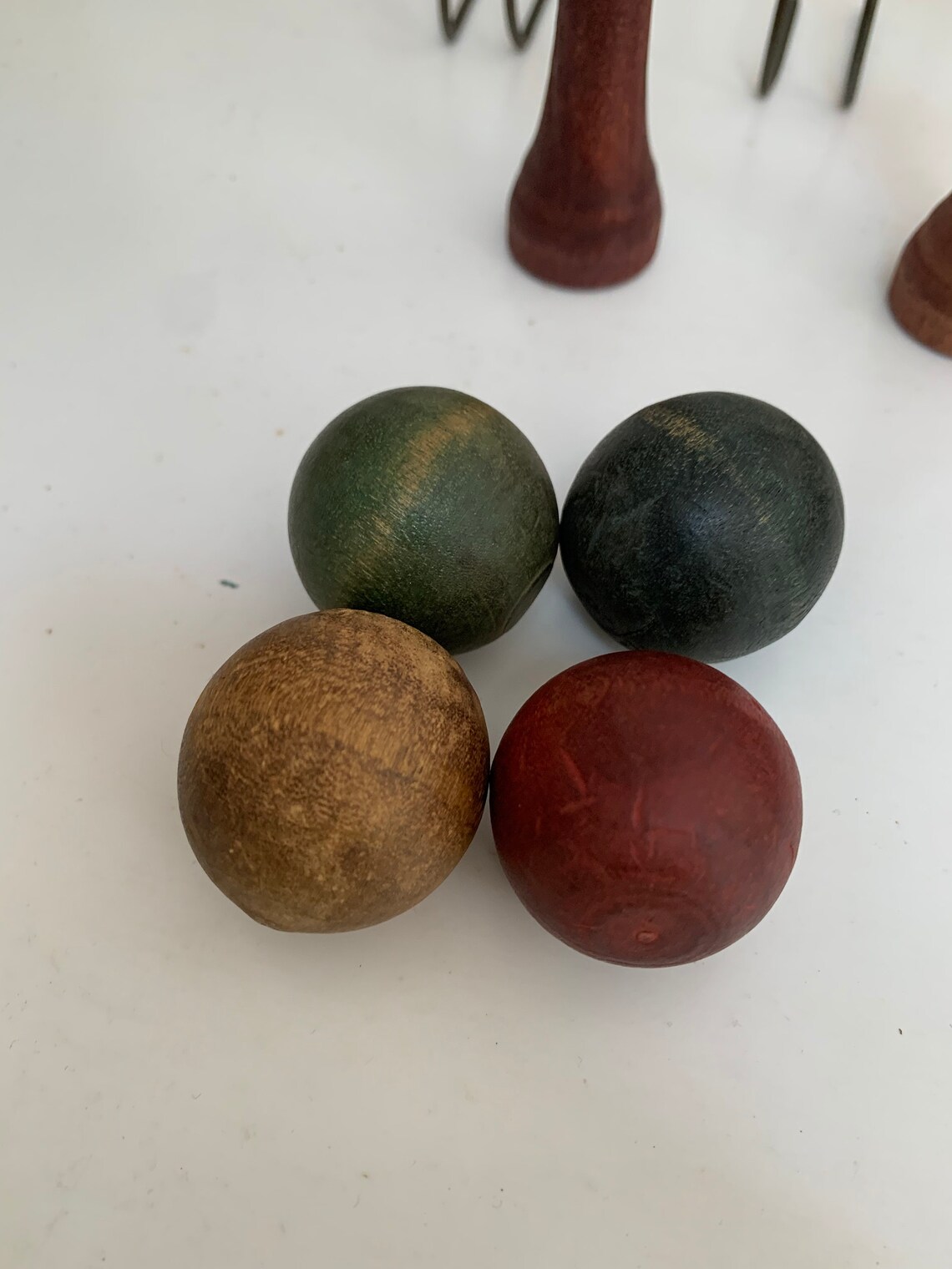 Vintage Croquet Miniature Wooden Tabletop Set - Etsy