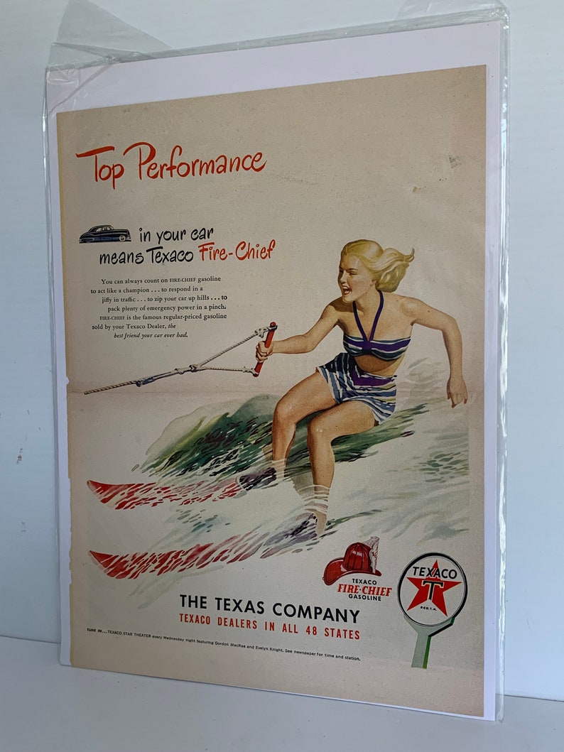 6x Vintage Car Themed Advertisements Set of 6 Texaco - Etsy