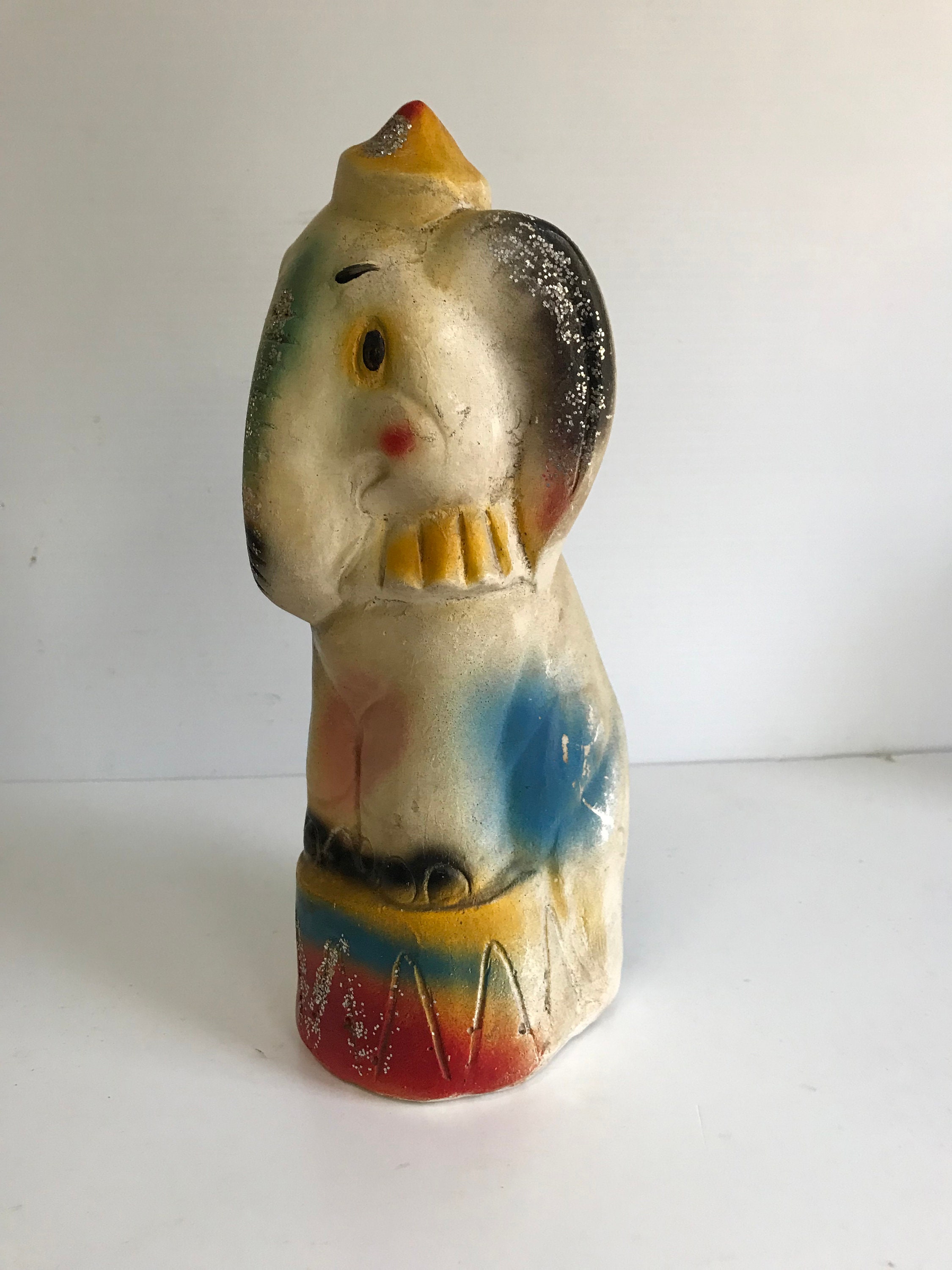Vintage Chalkware Circus Elephant Piggy Bank - Etsy