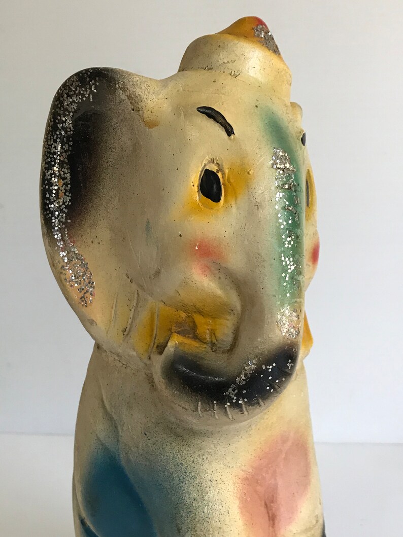 Vintage Chalkware Circus Elephant Piggy Bank - Etsy