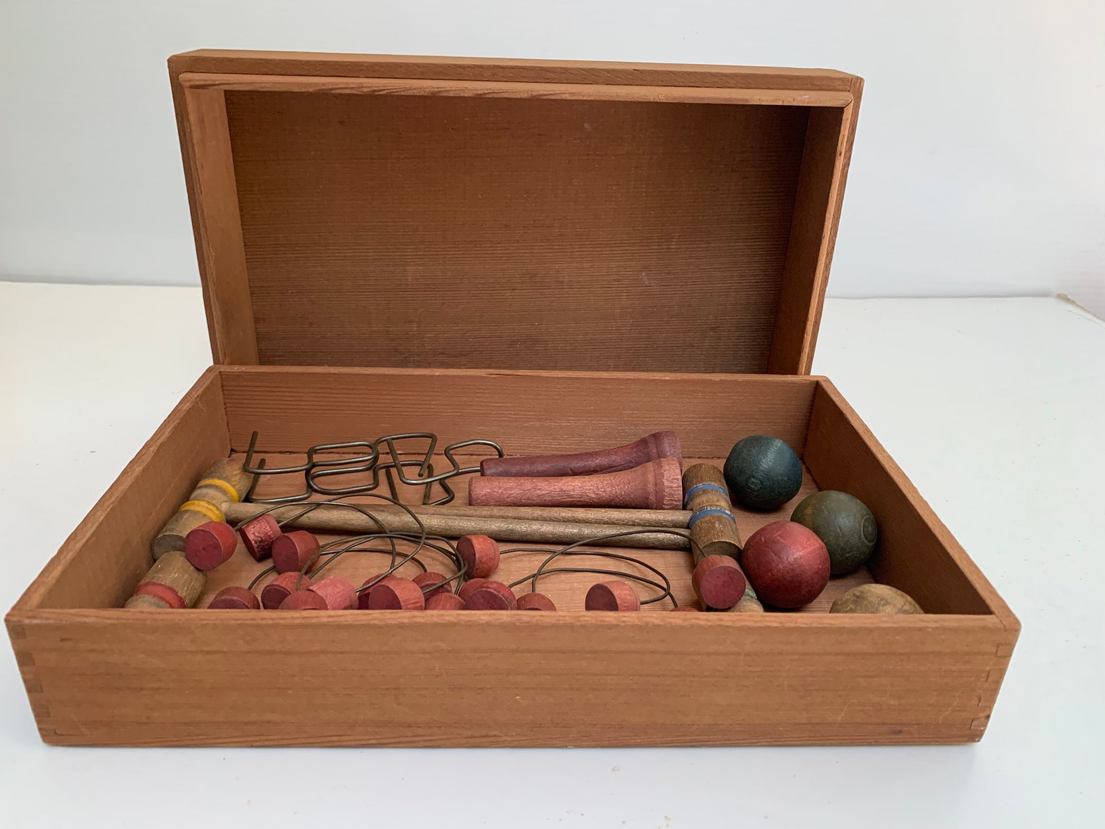 Vintage Croquet Miniature Wooden Tabletop Set - Etsy
