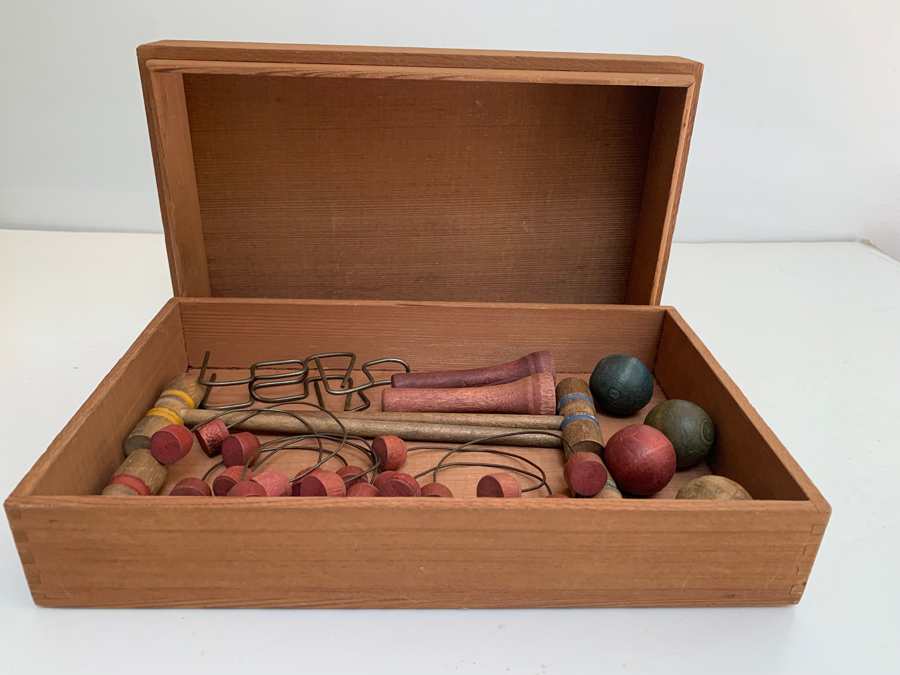 Vintage Croquet Miniature Wooden Tabletop Set - Etsy