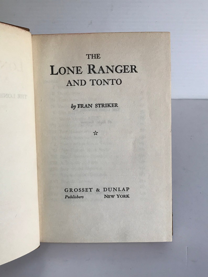 Vintage "the Lone Ranger and Tonto" Book - 1940 - Etsy