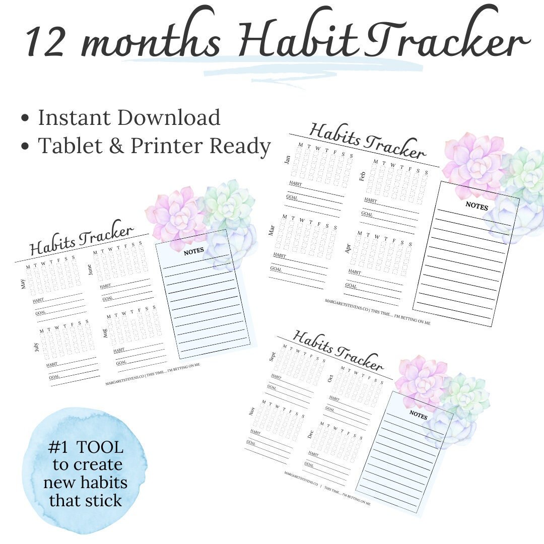 Printable Square Habit Tracker. Routine Track. 75 Soft Challenge ...