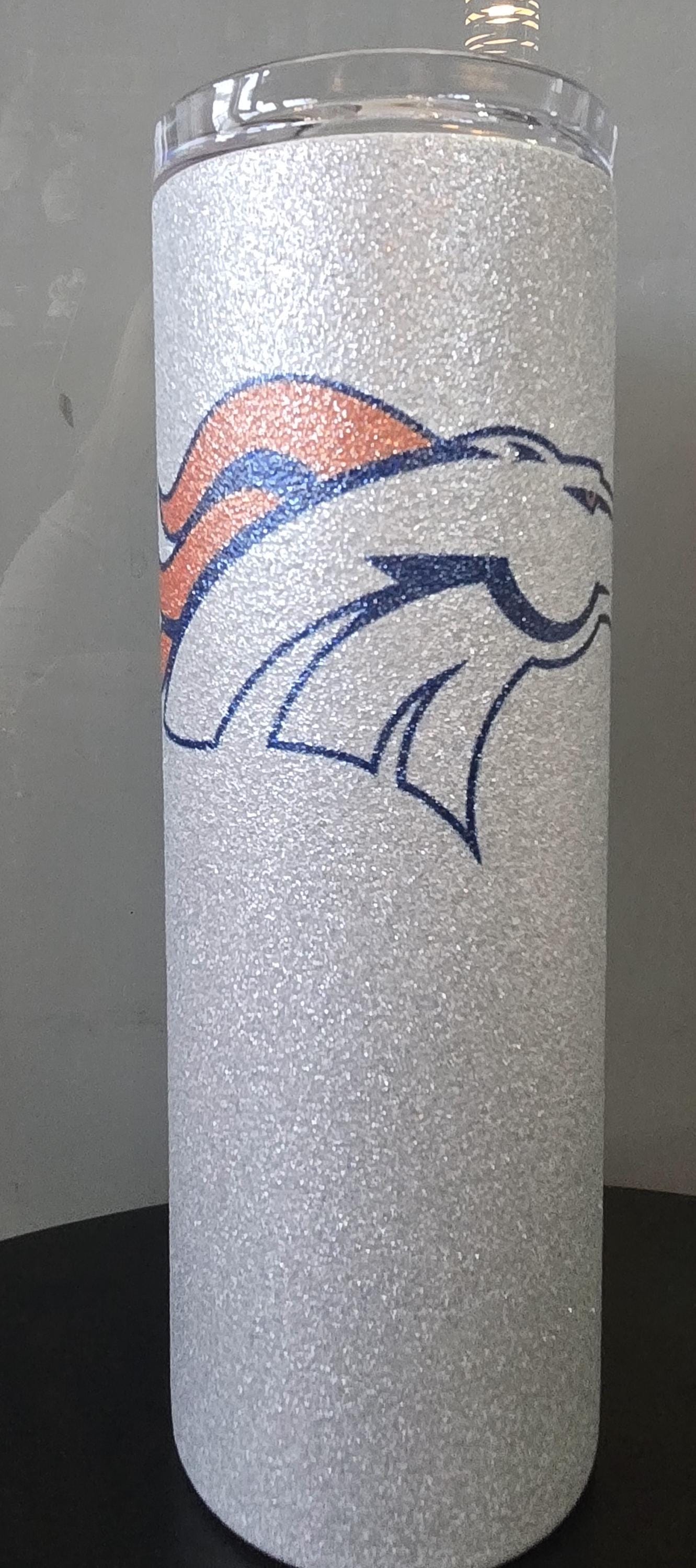 Silver Glitter Denver Broncos 20OZ TUMBLER - Etsy