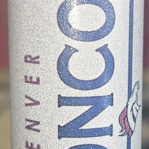 White Glitter Denver Broncos 20OZ TUMBLER - Etsy