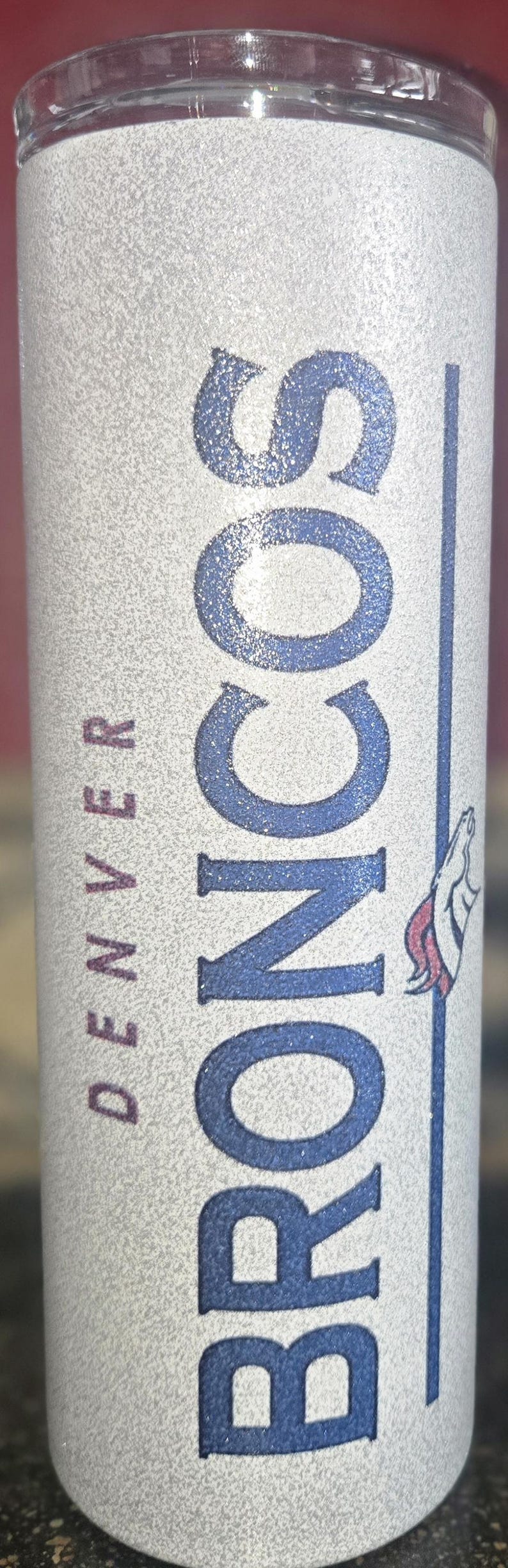 White Glitter Denver Broncos 20OZ TUMBLER - Etsy