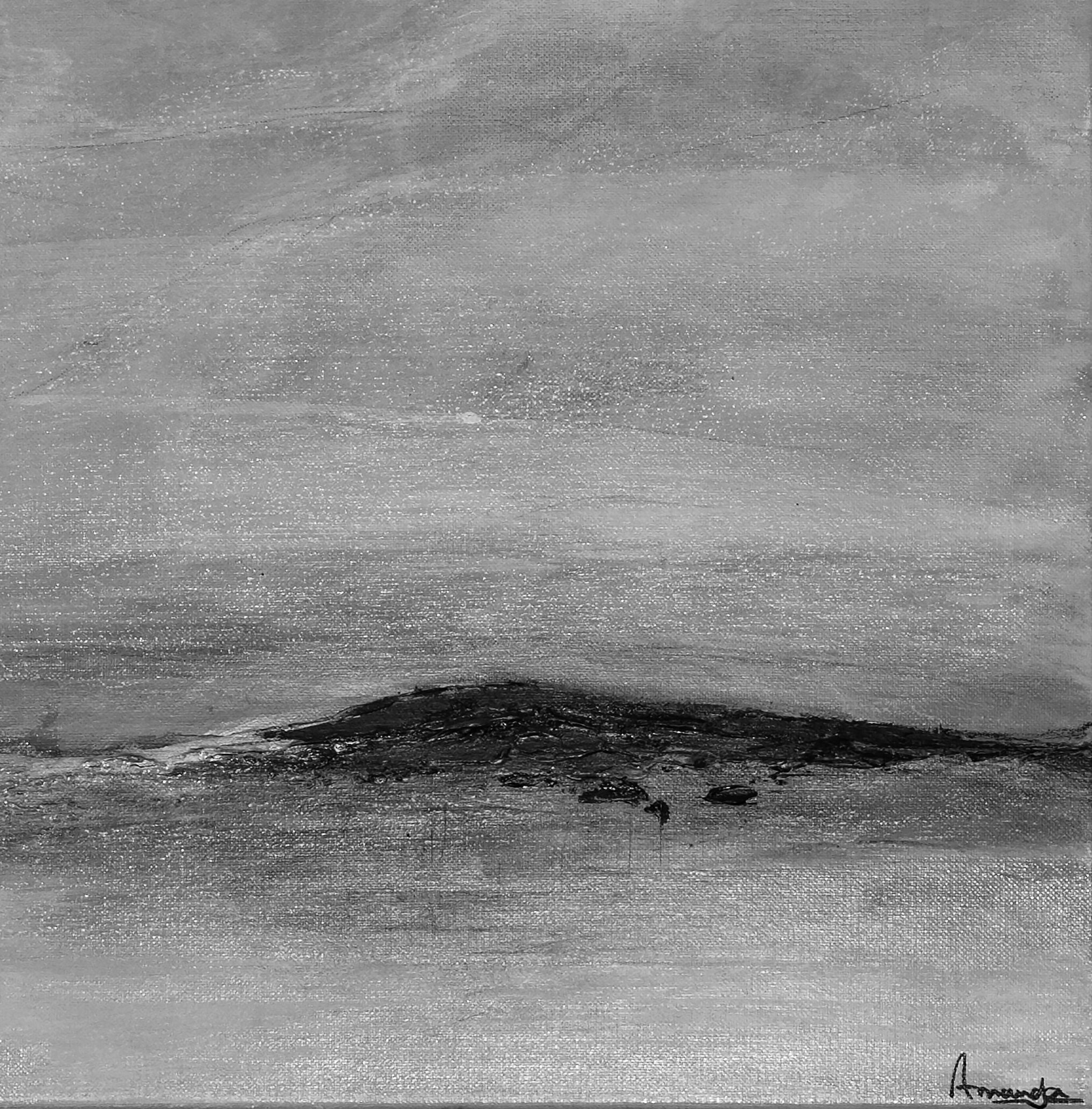 Grey and Black Abstract Print, Abstract Landscape, Dark Grey Landscape ...