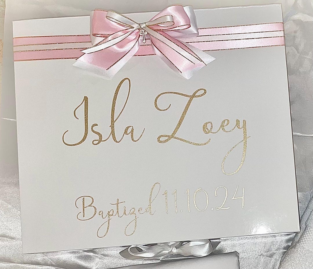 Large Personalized Baptism Keepsake Box in Multiple Colors & Fonts ...