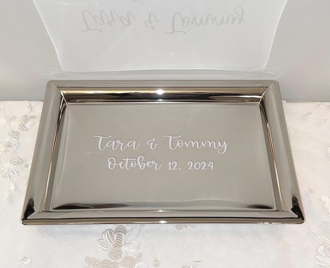 Personalized Wedding Stefanas Tray, Decorated Stainless Steel Custom ...