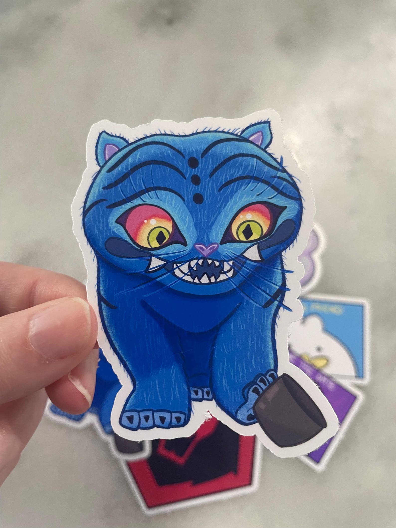 Derpy Blue Tiger | Demon Bird | Kpdh Inspired Glossy Vinyl Stickers ...