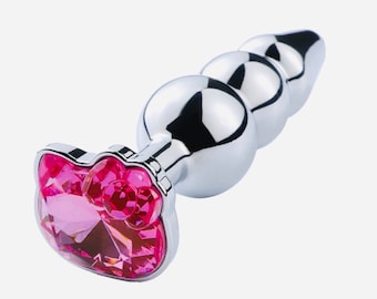 Large Hello Kitty Metal Anal Butt Plug Adult Sexy Anime Fun Kinky Pink ...