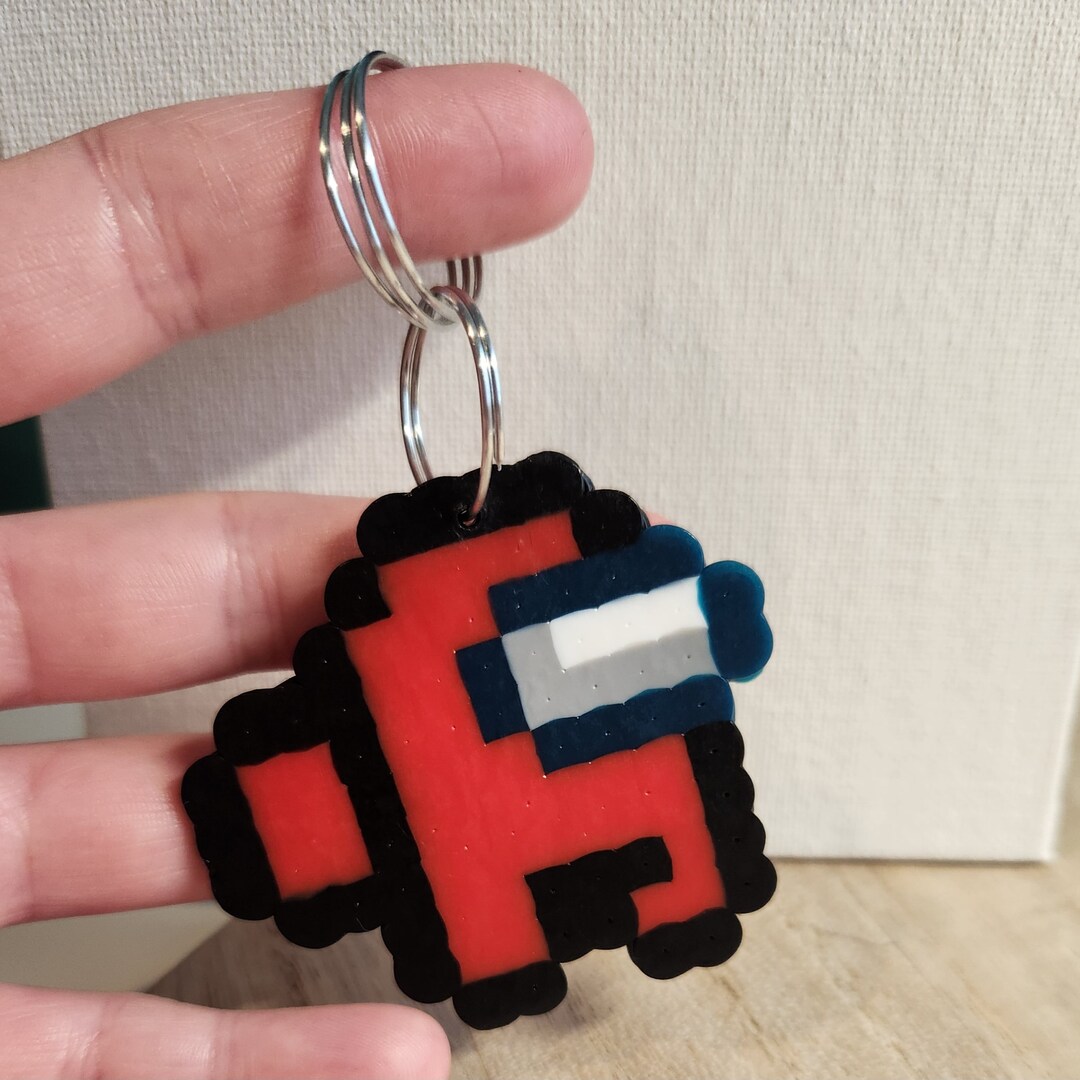 8-bit Among Us Crewmate Perler Melt Keychain - Etsy