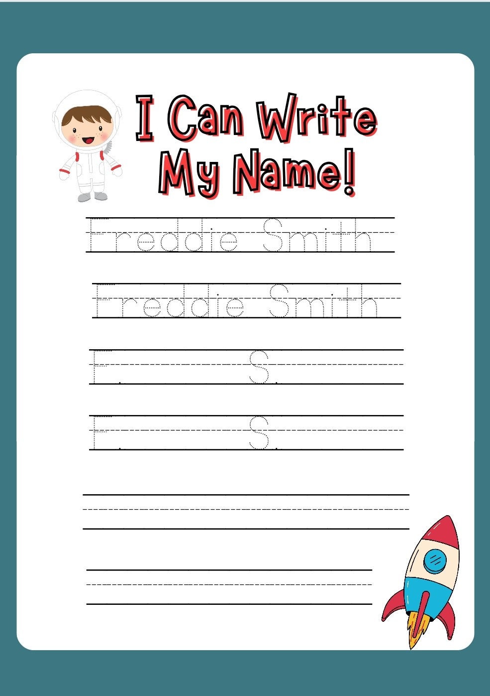 Custom Name Tracing Sheet Handwriting Practice Personalized Name Trace ...