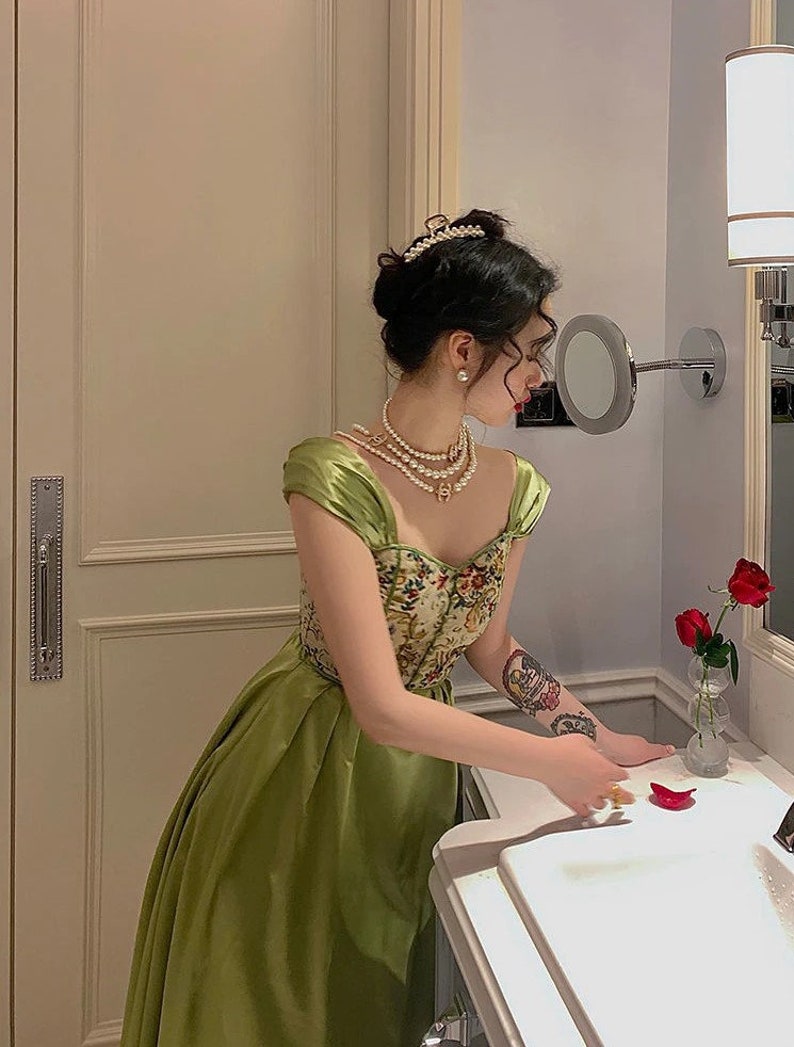 Embroidery Corset Dress Princesscore Cottagecore Dress - Etsy