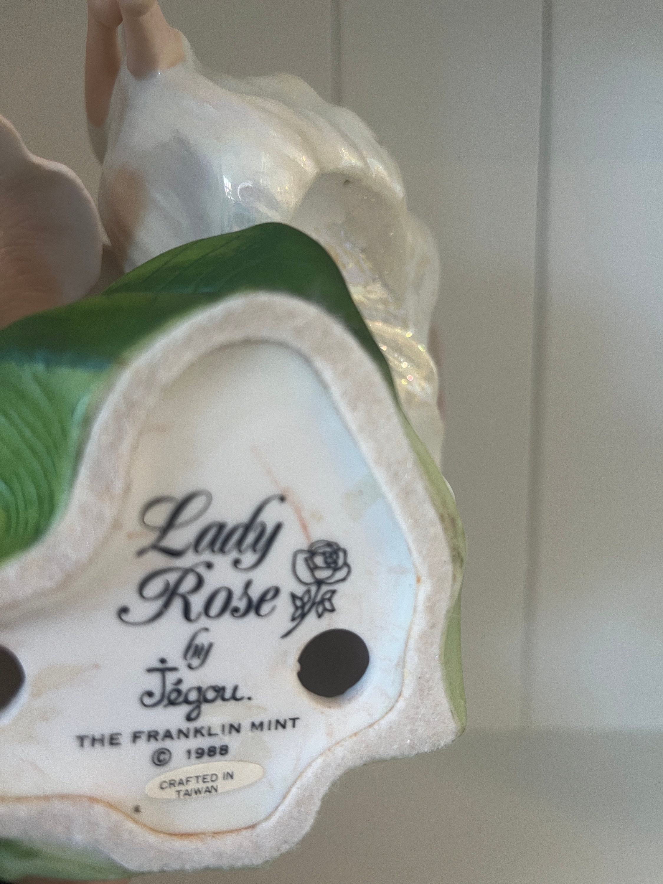 Porcelain Statue by Franklin Mint lady Rose Designed by Jegou - Etsy