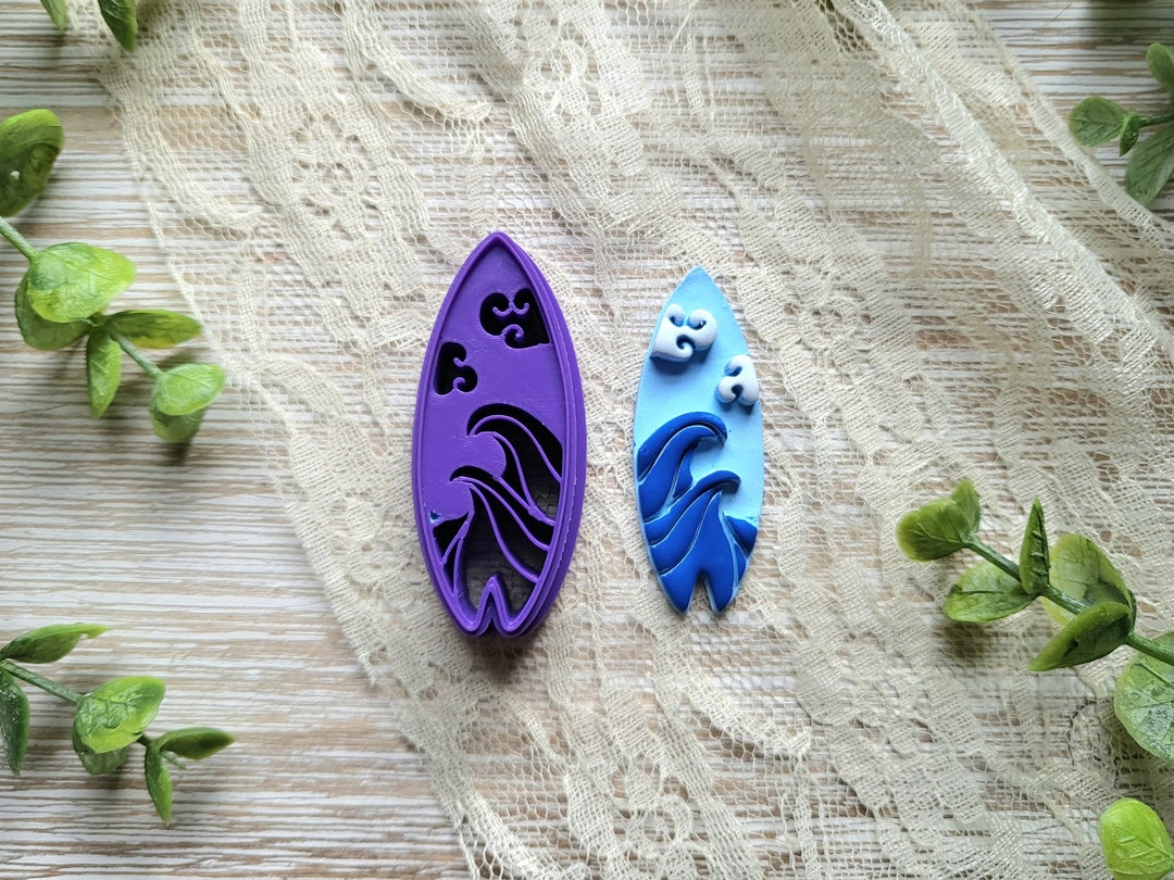 Surf Board With Ocean Clay Cutter for Polymer Clay, Floral Clay Cutter ...