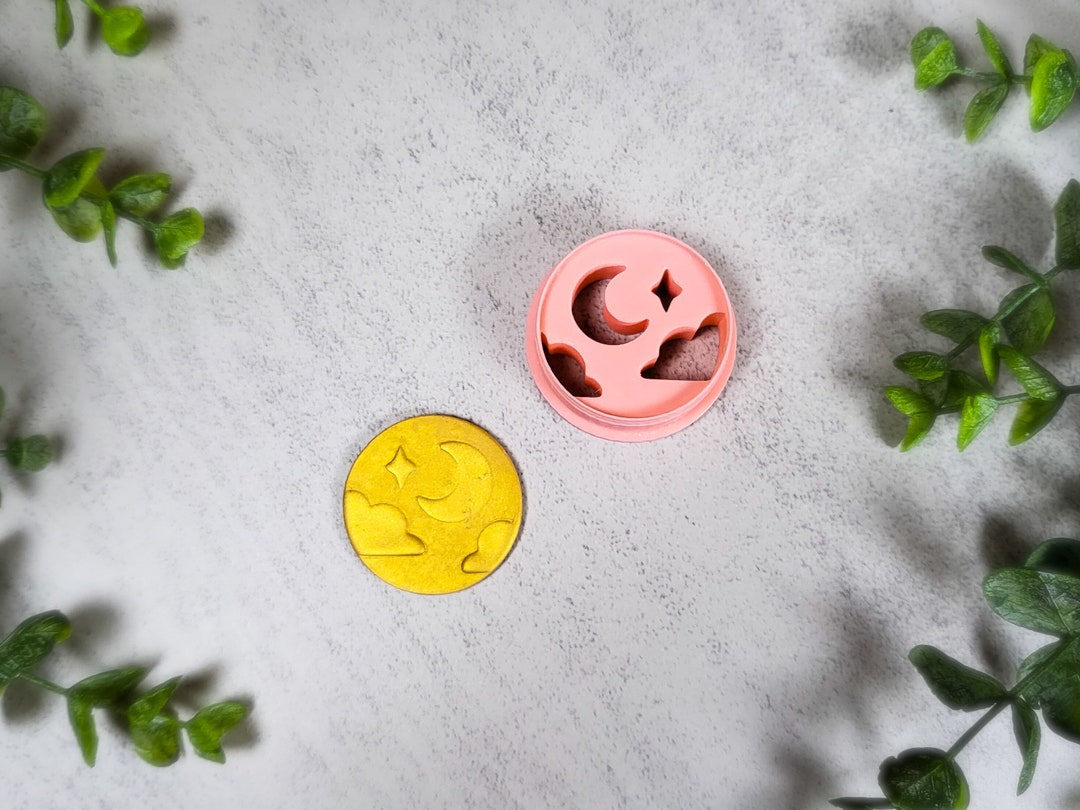 Moon in the Sky Debossed Polymer Clay Cutter - Etsy