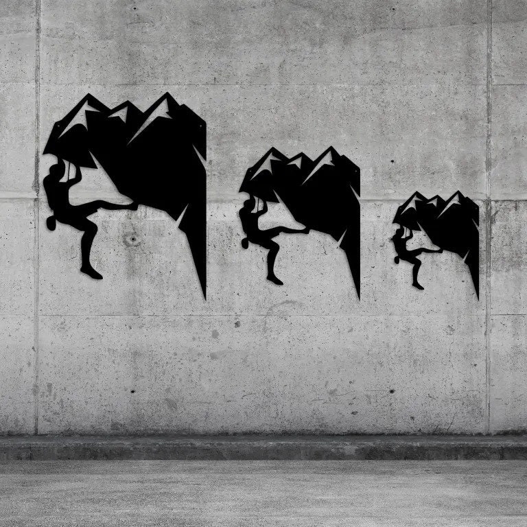 Rock Climbing Metal Art, Defying Gravity, Rock Climber, Art for Rock ...