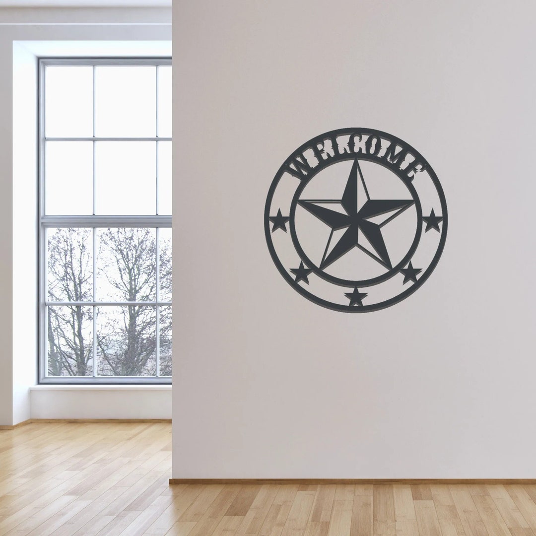 Nautical Welcome Star Metal Art, Welcome Sign, Entryway Decor, Patio ...