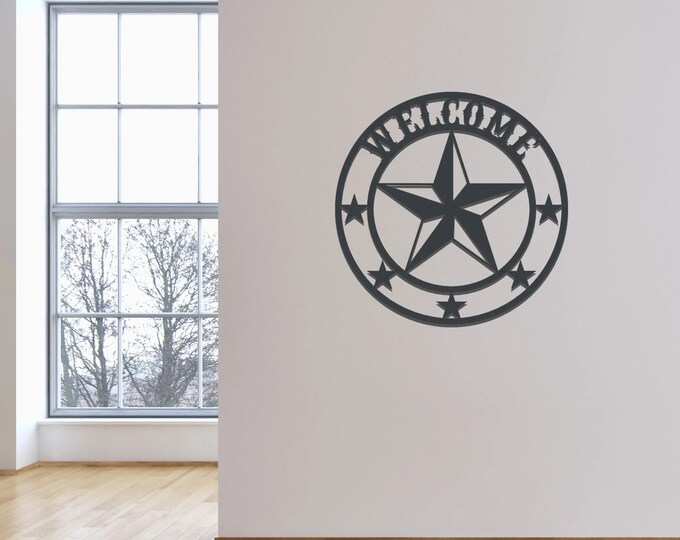 Nautical Welcome Star Metal Art, Welcome Sign, Entryway Decor, Patio ...