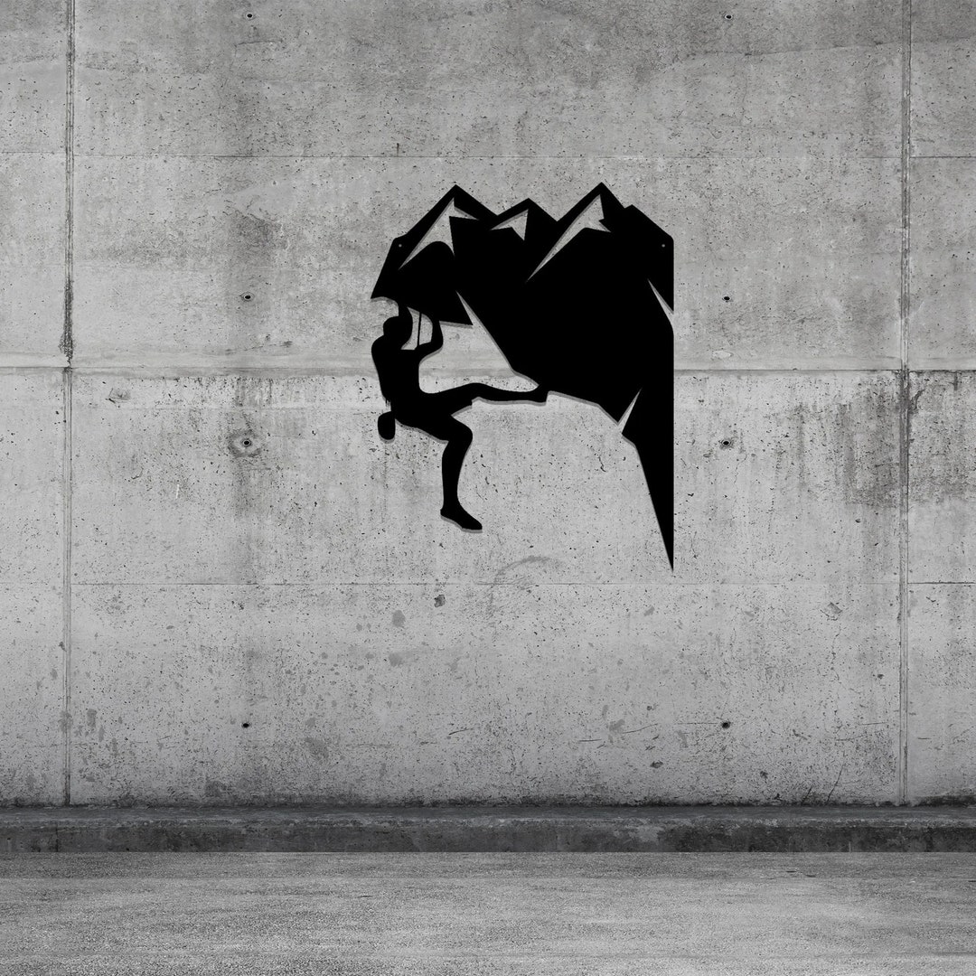 Rock Climbing Metal Art, Defying Gravity, Rock Climber, Art for Rock ...