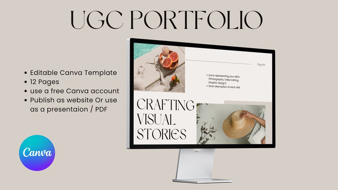 Content Creator Portfolio UGC Portfolio Template Canva, UGC Landing ...