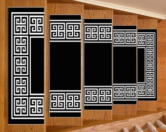 Black Greek Key Rug - Etsy