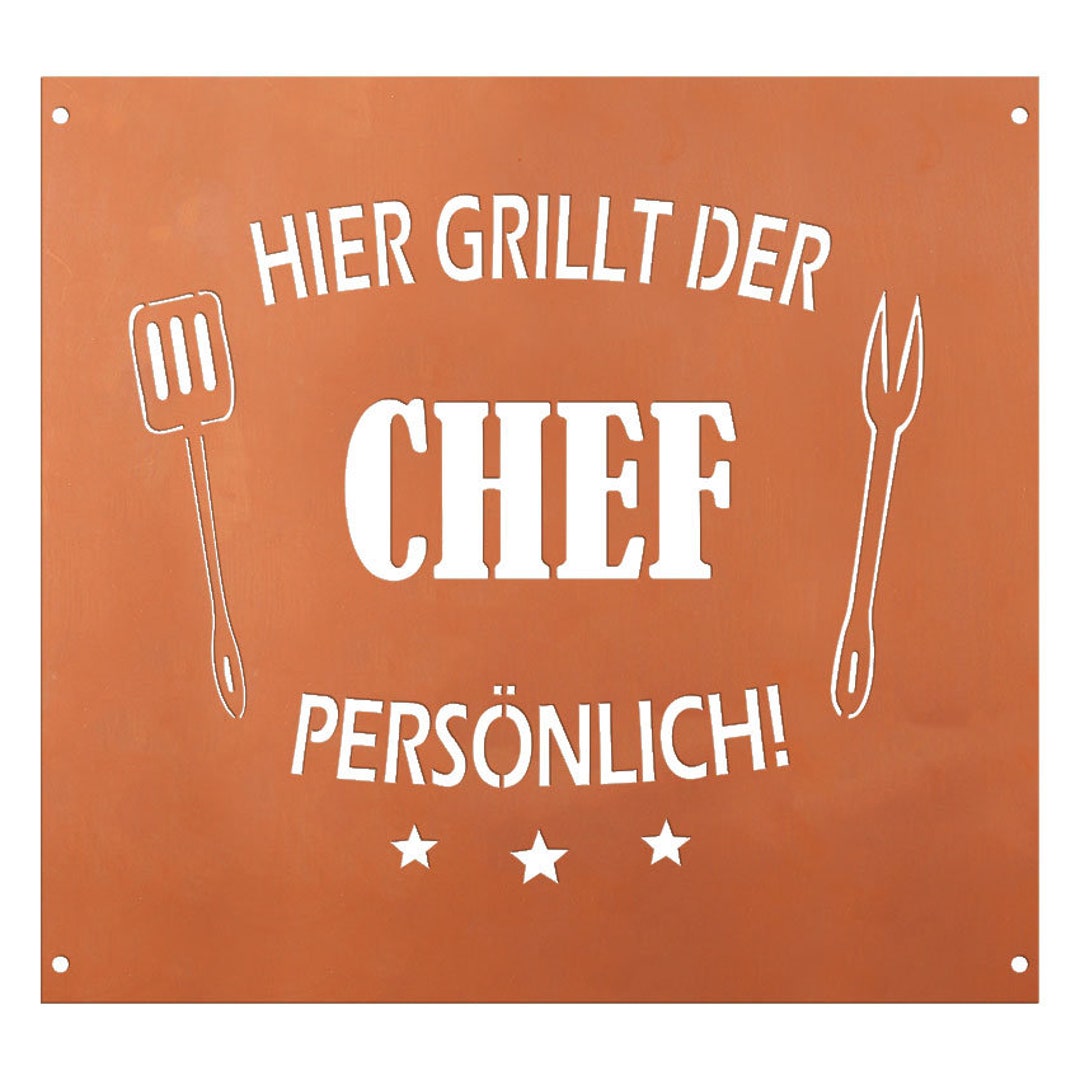 Patina Sign Poem Board Chef Garden Decoration Saying Sign Rust ...