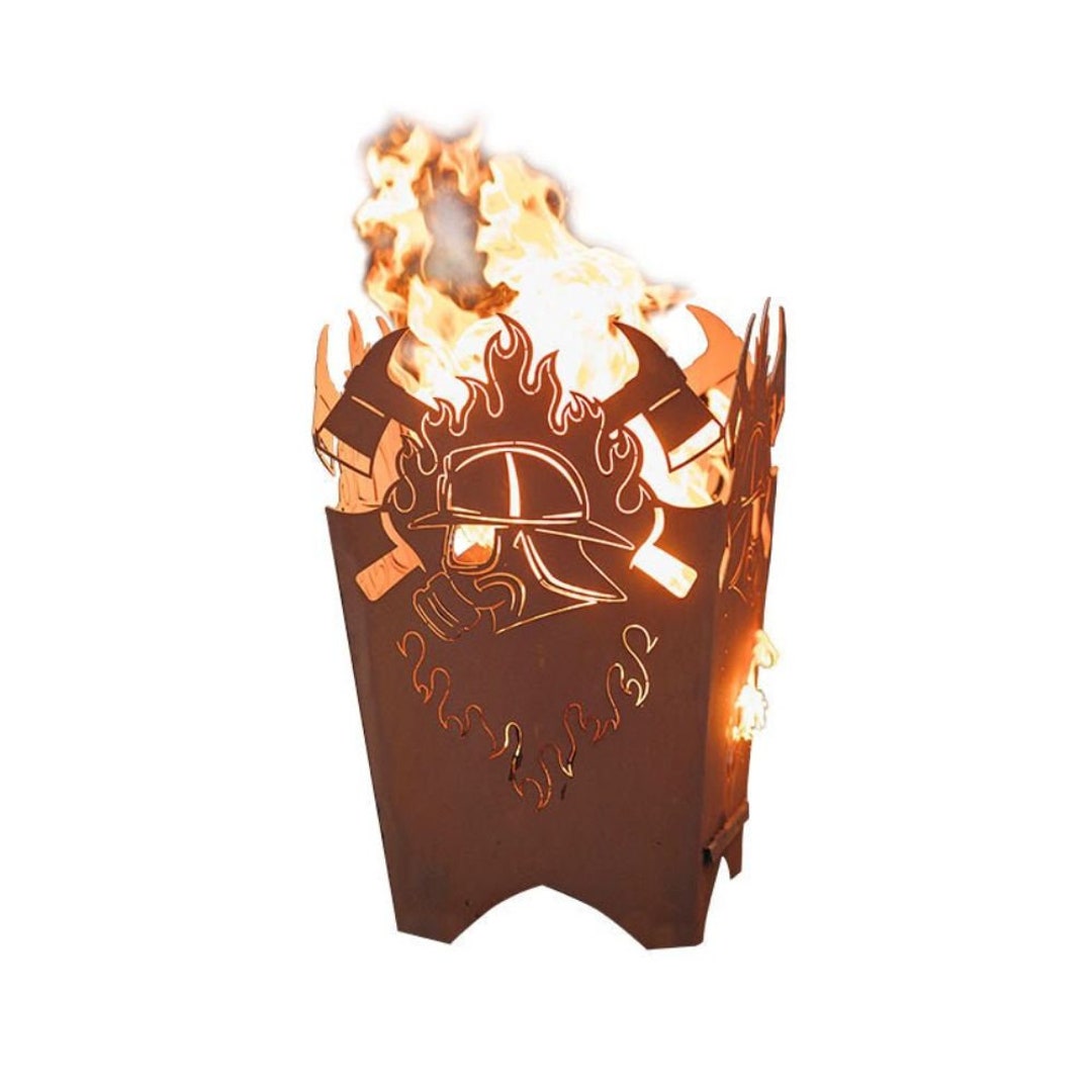 Fire Basket Fire Brigade Respiratory Protection Motif Square Fire Pit ...
