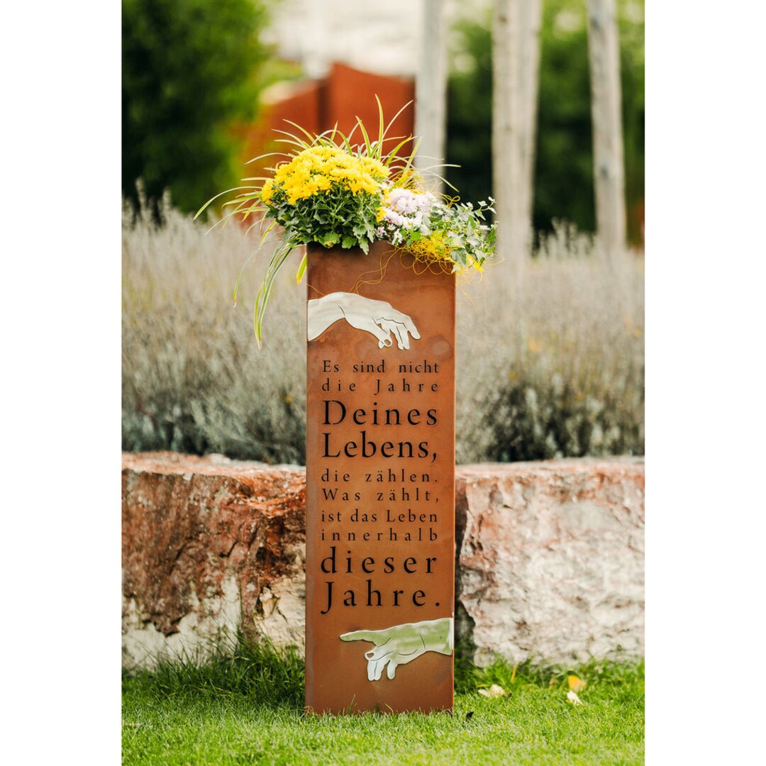 Column Poem Years - Plant Column Edelrost Garden Column With Saying ...