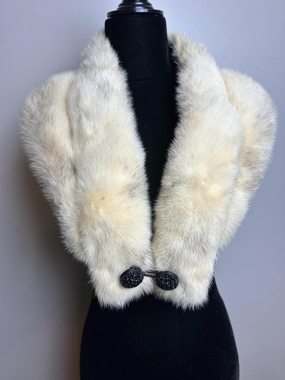 Vintage 1950s White Fox Fur Wrap Shrug Winter Wedding Bridal - Etsy