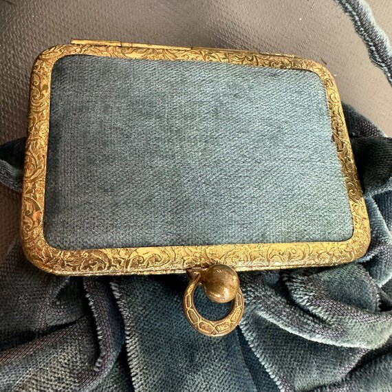 Antique Victorian Era Late 1800s Blue Velvet Small To… - Gem