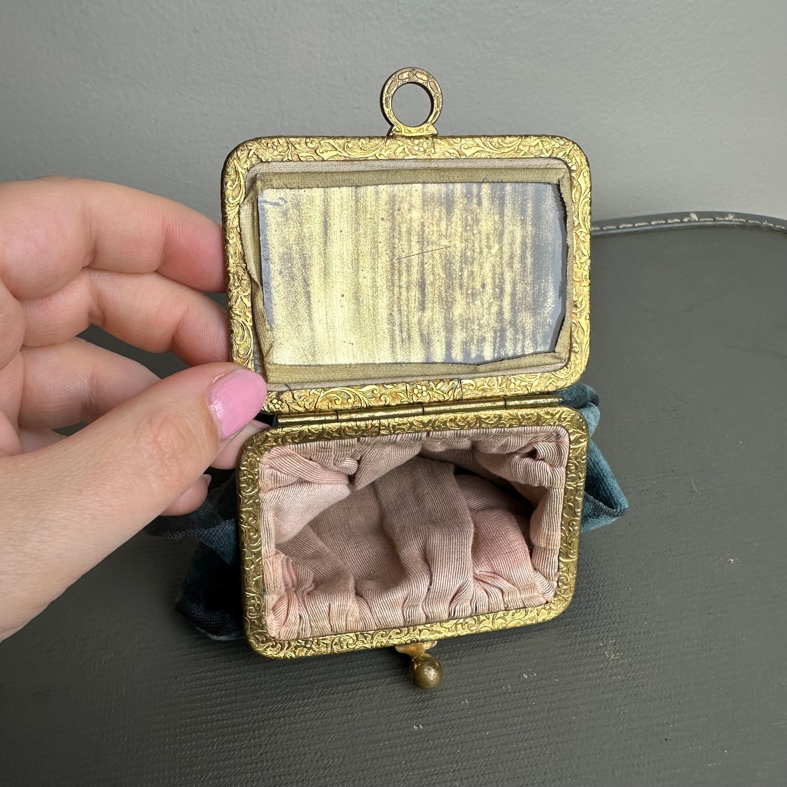 Antique Victorian Era Late 1800s Blue Velvet Small Top Handle Purse - Etsy