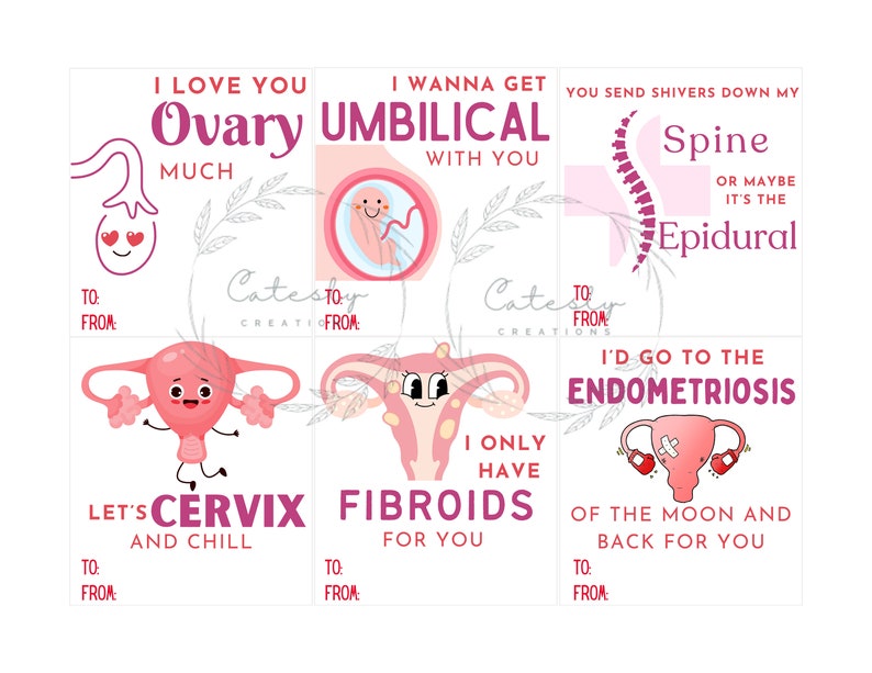 Funny OB GYN Valentine's Day Cards, L&D Nurse Gift (digital Download ...