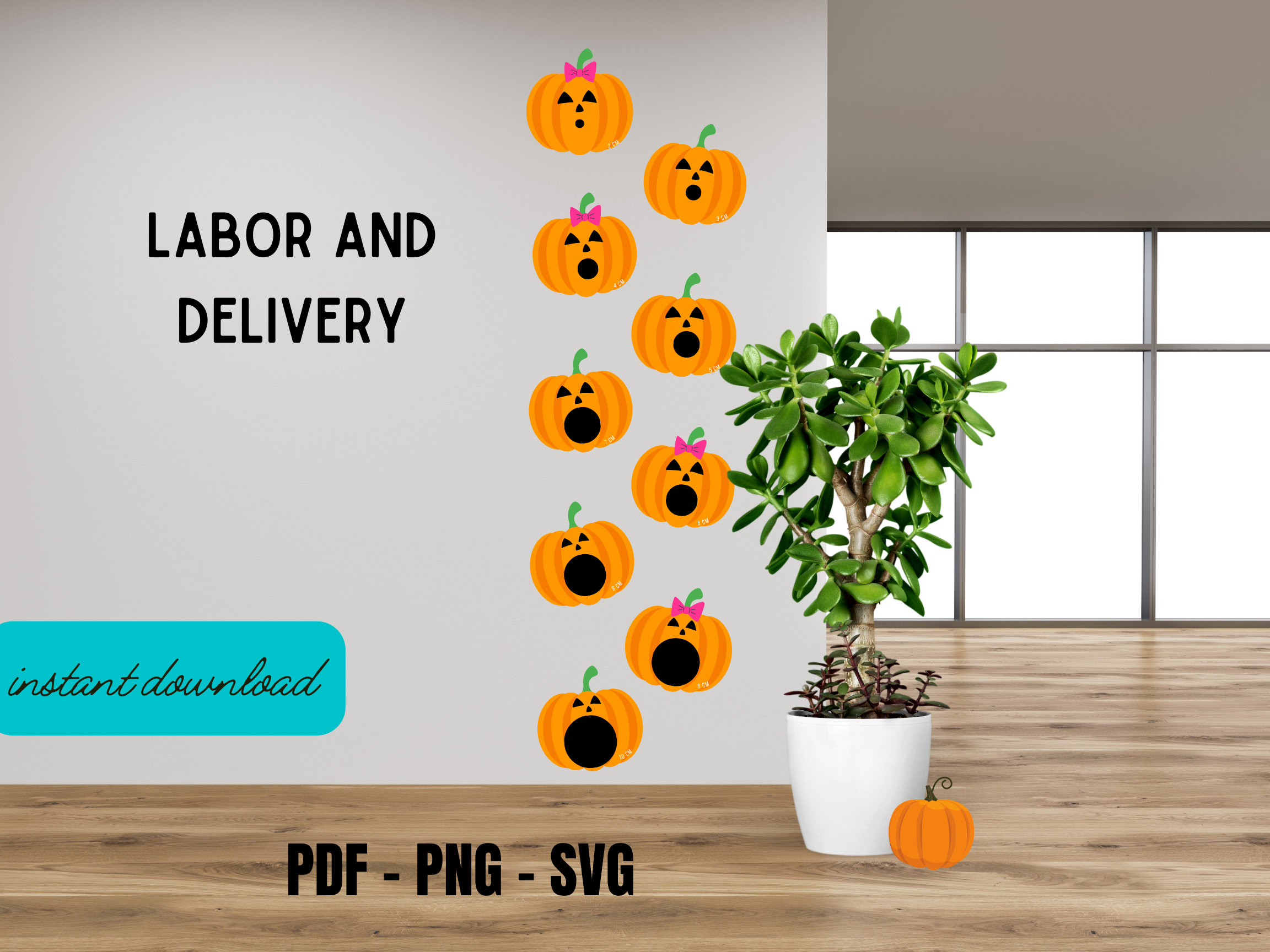 Dilation Pumpkins - Halloween Labor & Delivery Decor (PDF, PNG, SVG) - Etsy