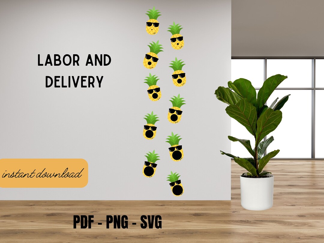 Summer Labor and Delivery Unit Decor - Dilation Pineapples - Labor ...