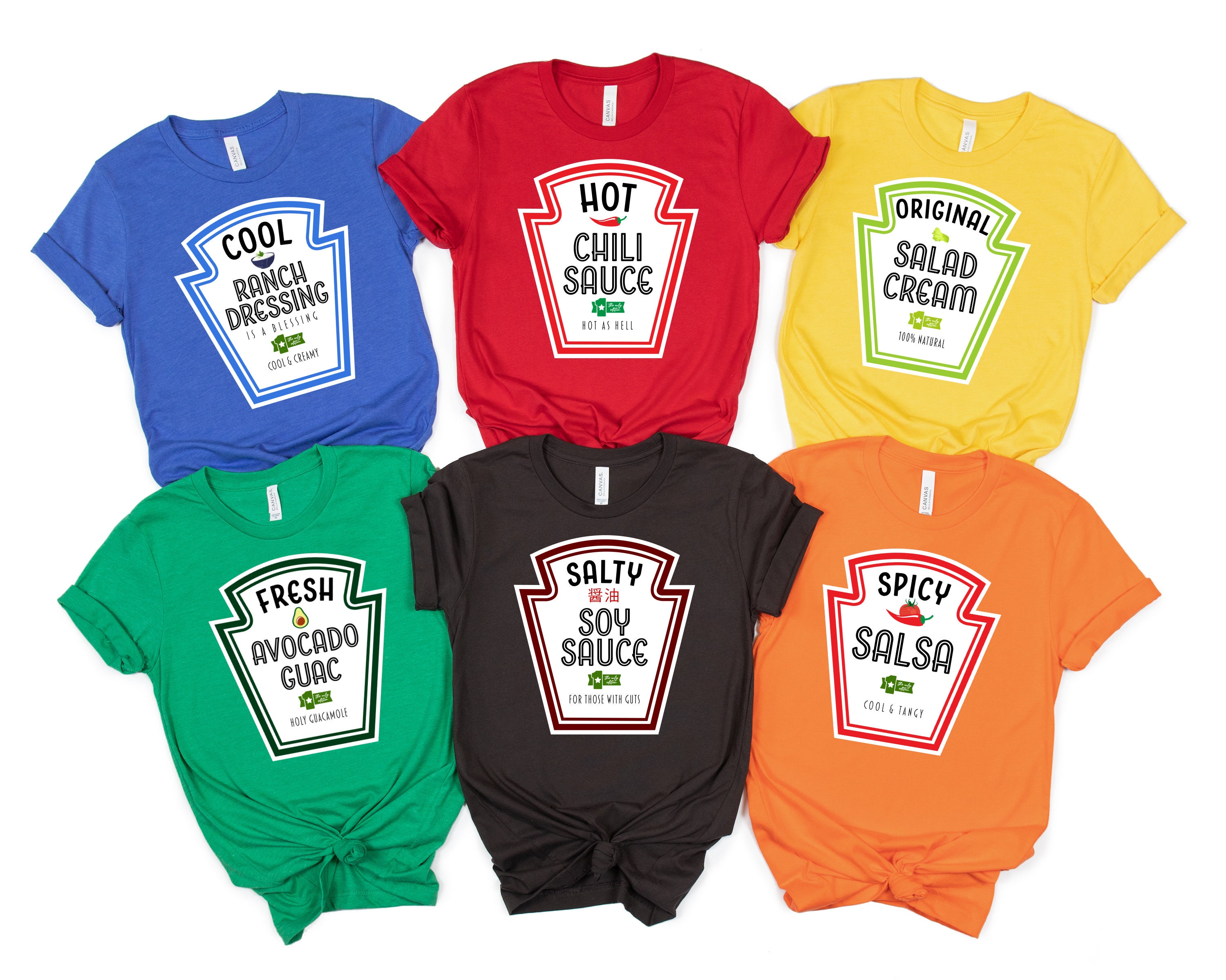 Group Condiments Shirts, Adults Youth Ketchup Ranch, Matching Condiment ...