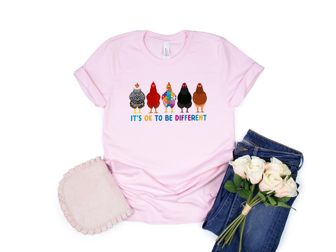 It's Ok to Be Different Cute Chickens Autism Awareness Shirt, Autism ...