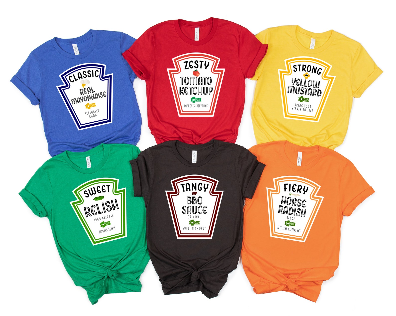 Group Condiments Shirts, Adults Youth Ketchup Ranch, Matching Condiment ...