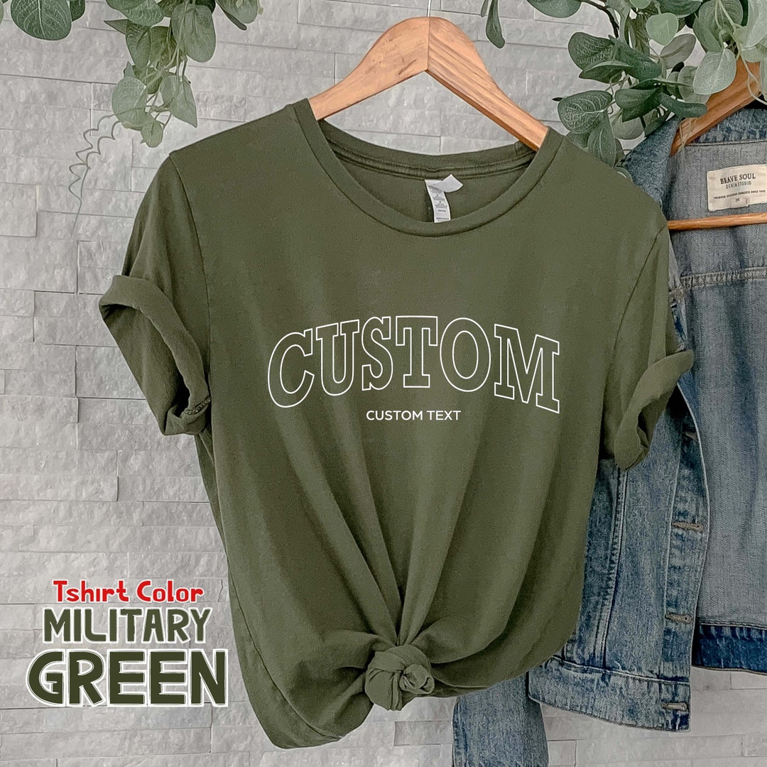 Custom College Letters T-shirt, Personalized Crew Neck Shirt, Custom ...